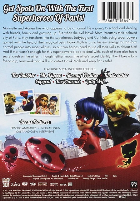 MIRACULOUS: TALES OF Ladybug & Cat Noir (DVD) Ben Diskin Carrie Keranen ...