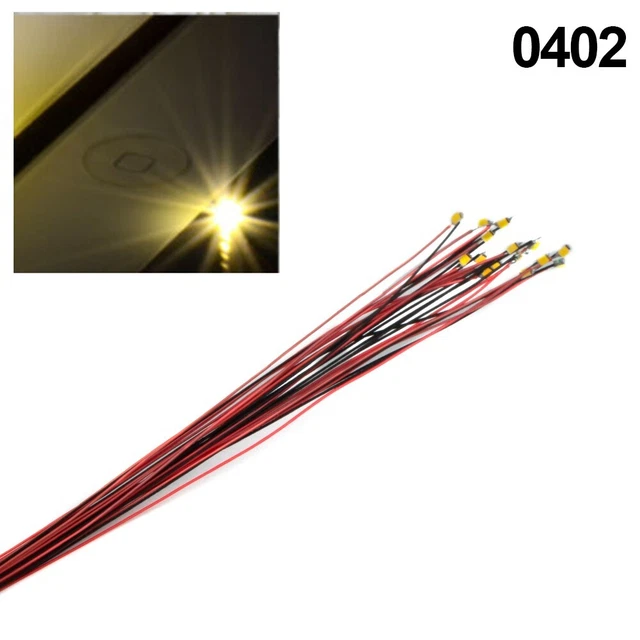 30PCS 0402 SMD LEDs Mini Bulbs Pre Wired Lights Long lasting Brightness ...