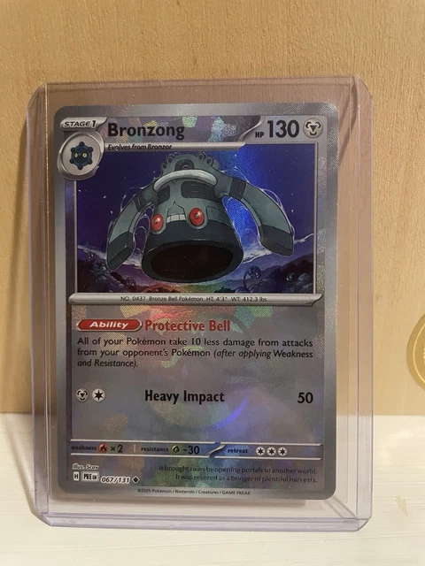 POKÉMON TCG BRONZONG Prismatic Evolutions 067/131 Pokeball Reverse Holo ...