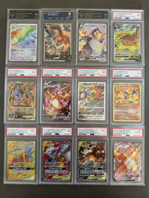 12X GRADED CHARIZARD POKEMON psa Shiny VMAX evolution Rainbow Alt Art ...