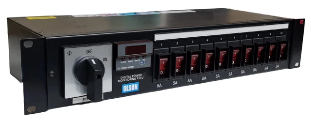 OLSON DIGITAL POWER Monitoring Pdu 10 Way 19" 2U Power Metered ...