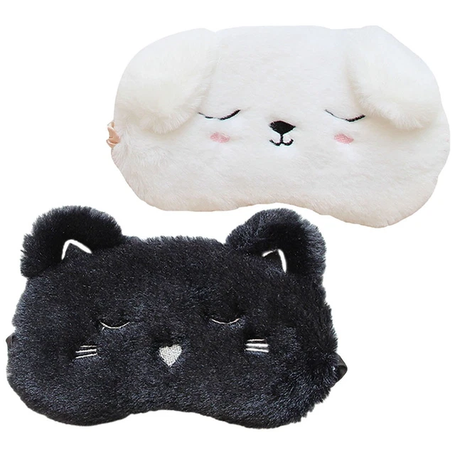 2 PCS ADORABLE Eye Masks Cartoon Sleep Animal Pattern Light-blocking ...