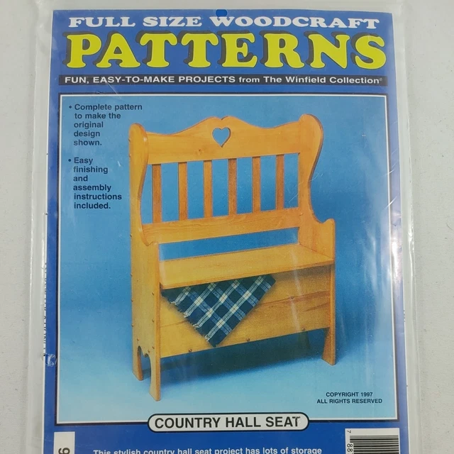 FULL SIZE WOODCRAFT Patterns Country Hall Seat CC16 The Winfield ...