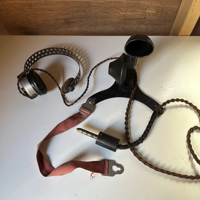 WW2 RAF MAP Plotters Microphone and Headphone Set - Vintage Rare find ...