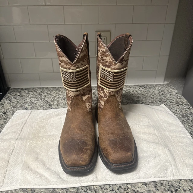 MEN’S ARIAT PATRIOT Steel Toe Work Boot Digital Camo Size 10 1/2D Slip ...