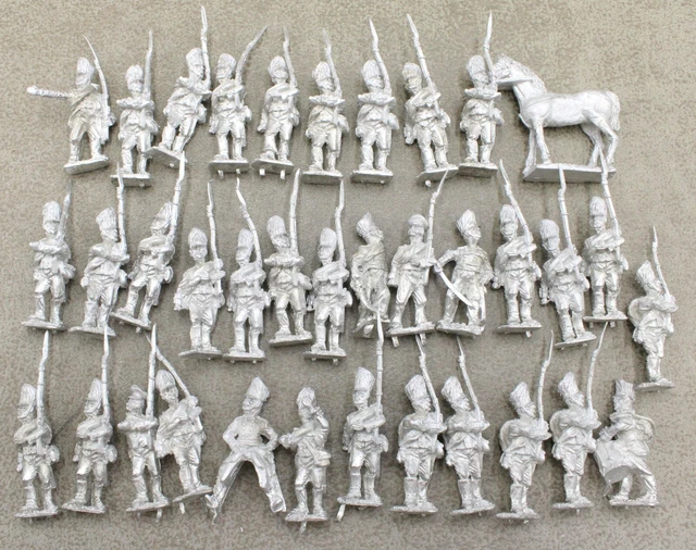 28MM NAPOLEONIC METAL PRUSSIAN INFANTRY x34 + Colonel ULP4 Elite Minis ...