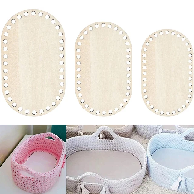 WOODEN BASKET BOTTOM Bag Bottom Portable Knitting Durable Craft Making ...