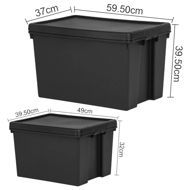 62L/45L HEAVY DUTY Recycled Plastic Stackable Storage Box With Lids ...