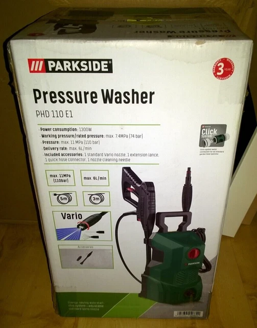 IDROPULITRICE PARKSIDE® PHD 110 E1, 1300 W, 110 Bar, con ugello Vario **Nuovo** EUR 65,18 ...