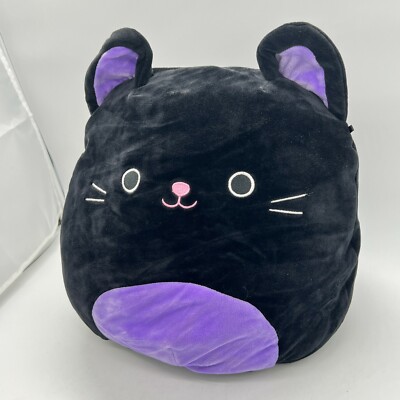SQUISHMALLOW AUTUMN THE Black Cat 12” Purple Halloween Rare Soft Plush ...