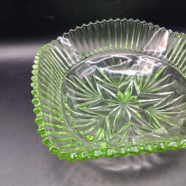 SOWERBY 1930S ART Deco Green Depression Glass Fruit Sweets Bowl H7.5cm ...