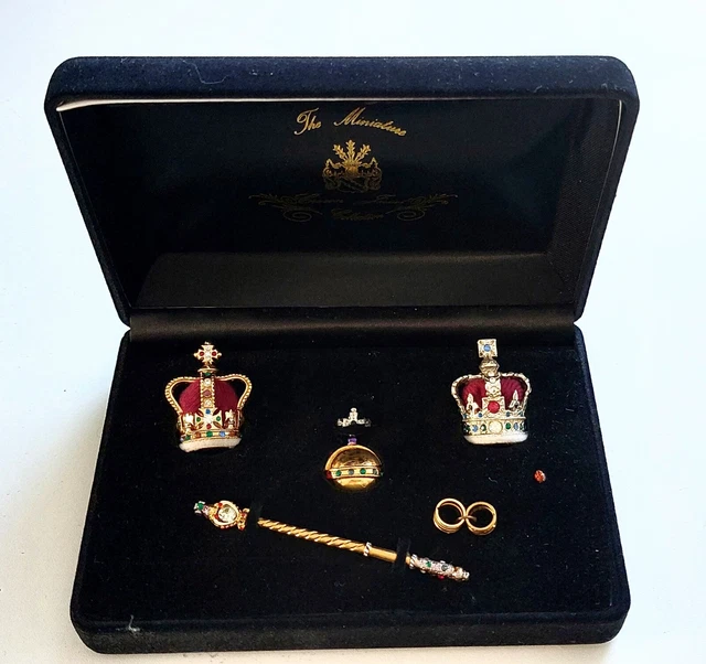 CORONATION CROWNS & Regalia Miniature Crown Jewels Collection 7 Piece ...