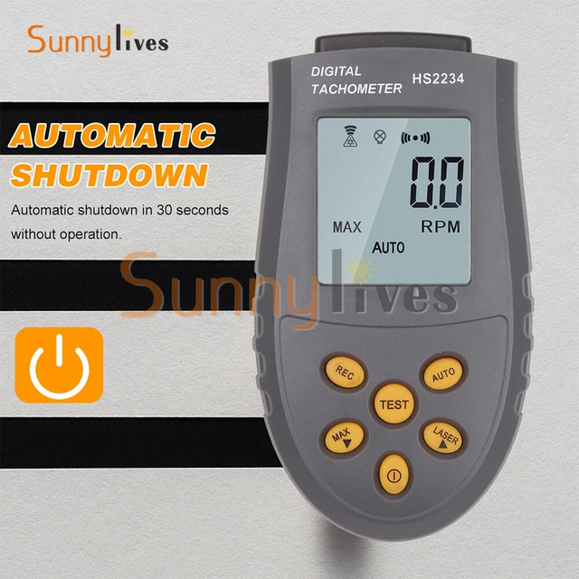 HANDHELD DIGITAL NON-CONTACT Motor Tachometer Tach RPM Tester Rotate ...
