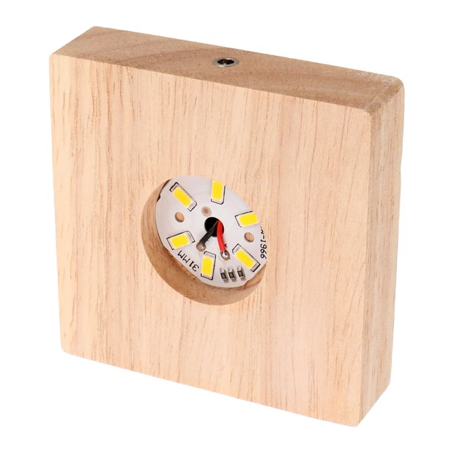 WOODEN LED LIGHT Base: 8cm Wood Light Display Base For Crystal Ball ...