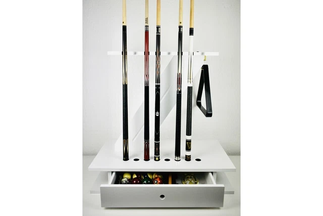 BILLARD QUEUE HALTER Ständer Z-Style 8 Queue Pool Snooker Kugeln Holz ...