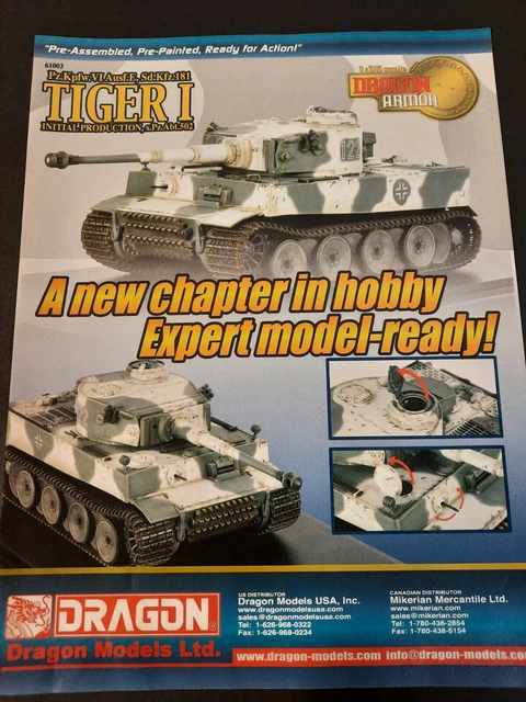 DRAGON MODELS 1:35 Scale Tiger I Tanks ~ Magazine PRINT AD "A New ...