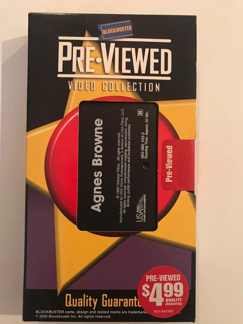 VINTAGE BLOCKBUSTER PREVIEWED Video Collection “Agnes Browne” Vhs 1999 ...