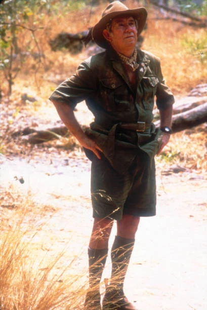 AUSTRALIAN ACTOR JOHN Meillon on the set of the new Paul Hogan fil ...