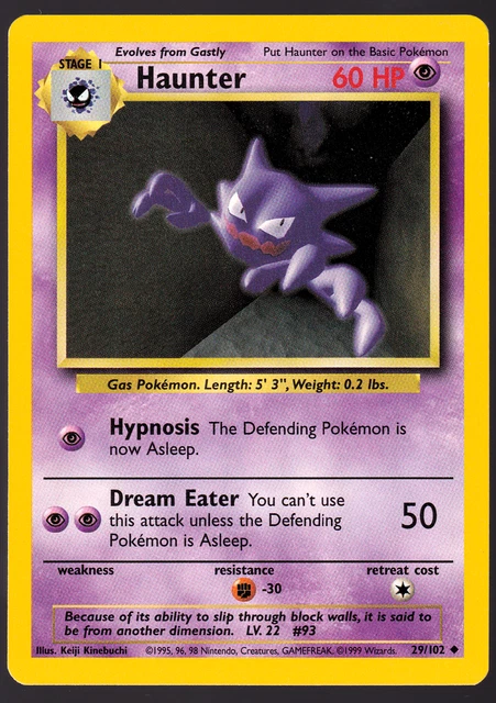 HAUNTER 29/102 BASE Set 1999 Pokemon TCG Card NM $7.49 - PicClick AU