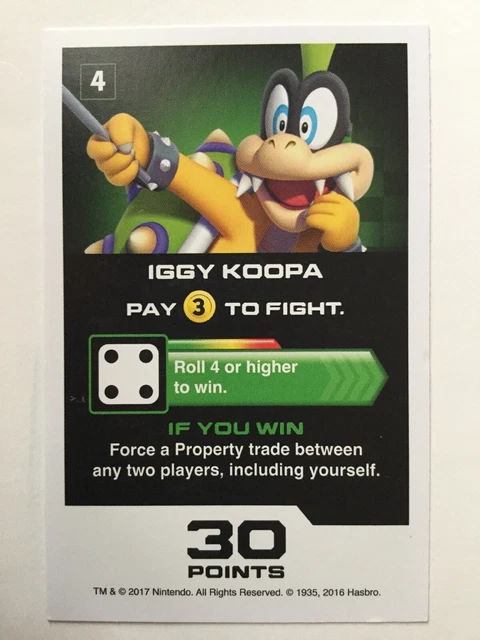 SUPER MARIO MONOPOLY Gamer Replacement Card Iggy Koopa £1.99 - PicClick UK