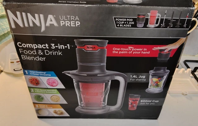 (READ DESC) NINJA Ultra Prep 3-in-1 Compact Food & Drink Blender ...