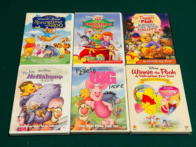 LOT OF 6 Winnie the Pooh DVDs Disney Tigger Piglet Roo Heffalump ...