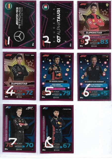 F1 TURBO ATTAX Pink Team Logo Parallel Chase Card No 28 AMG Petronas ...