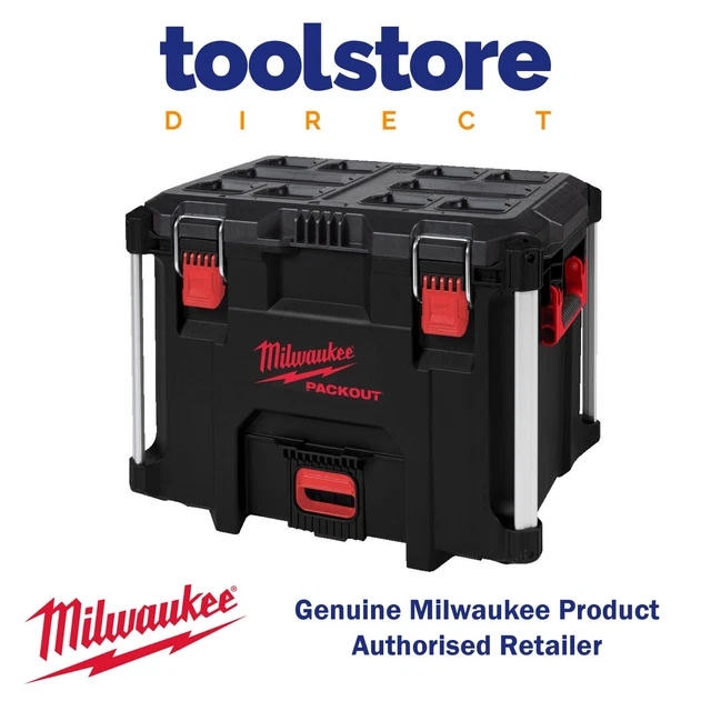 MILWAUKEE 4932478162 PACKOUT XL TOOL BOX 45kg Capacity IP65 Stackable £ ...
