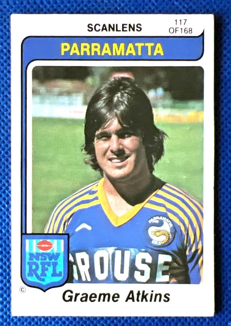 1980 RUGBY LEAGUE Graeme Atkins Parramatta Eels Scanlens Card $10.00 ...