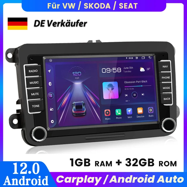 CARPLAY FÜR SKODA Rapid Superb II Octavia II Yeti Autoradio Android 12 GPS NAVI EUR 134,99 ...