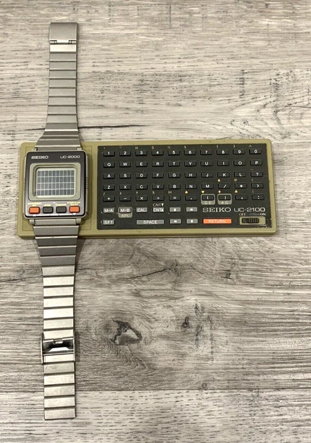 SEIKO UC-2000 RARE Vintage Computer Watch and UC-2100 Dock Keyboard ...