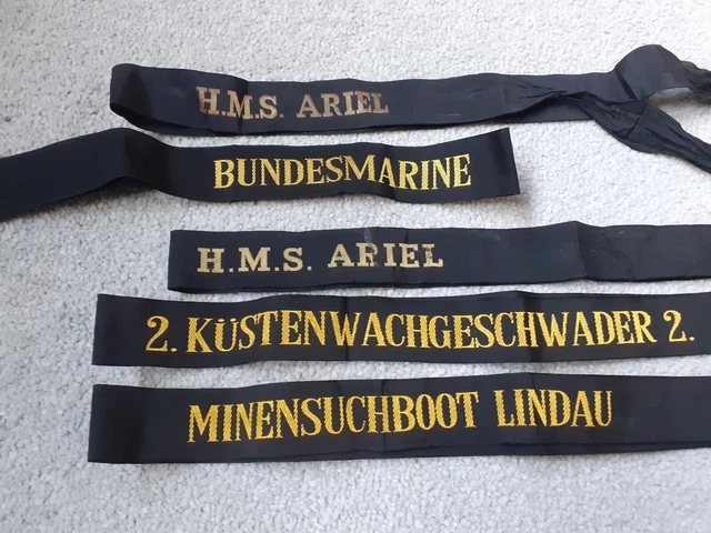 ROYAL NAVY CAP Tally Ribbon Band H.M.S. Ariel Bundesmarine ...