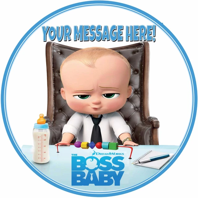 7.5& ROUND BOSS Baby Personalised Cake Topper ICING £3.50 - PicClick UK