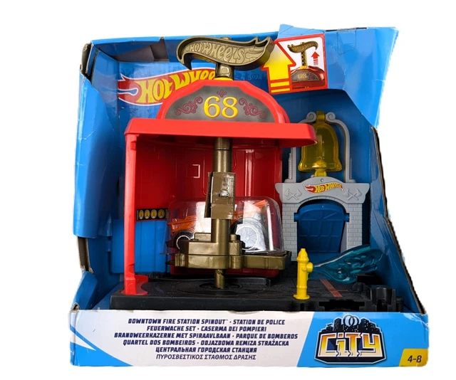 HOT WHEELS CITY Downtown Fire Station Spinout Playset FMY96 £4.99 ...