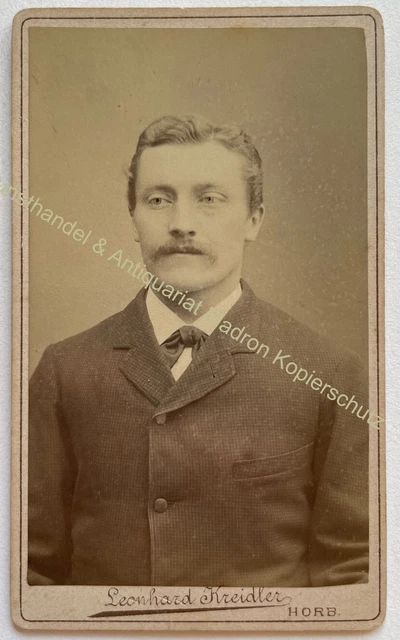 ORIG. CDV FOTO Fotografie Mann Herr Mode um 1880 Kreidler Horb Neckar ...