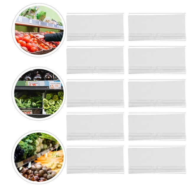 50 SET CLEAR Label Holders for Retail Clip on Labels Storage Bins £15. ...