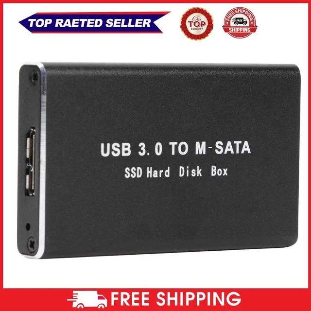 MINI SSD HARD Drive Enclosure USB 3.0 to mSATA External Hard Disk HDD ...