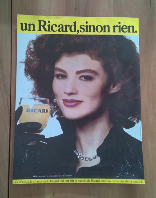RARE ANCIENNE AFFICHE CARTONNEE RICARD un Ricard, sinon rien PLV 30 x ...