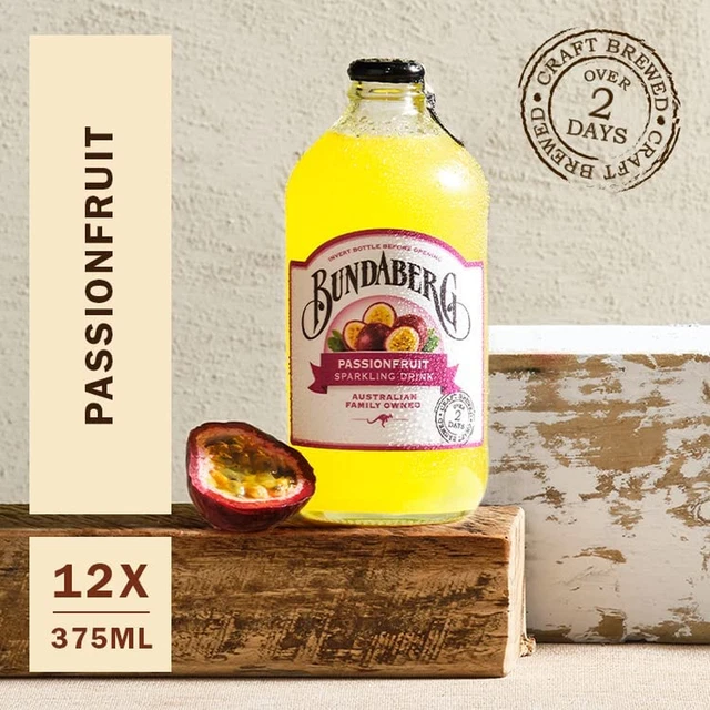 BUNDABERG PASSIONFRUIT SPARKLING Drink, 12 X 375 Milliliters $39.99 ...