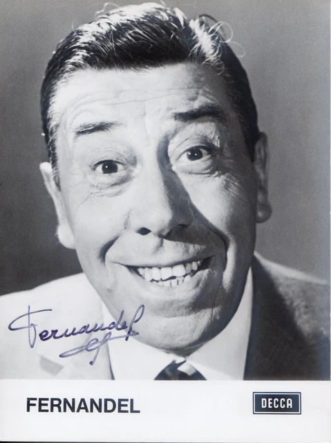 AUTOGRAPHE ORIGINAL DE l'Acteur FERNANDEL sur Grande Photo Carte Discographique EUR 37,50 ...