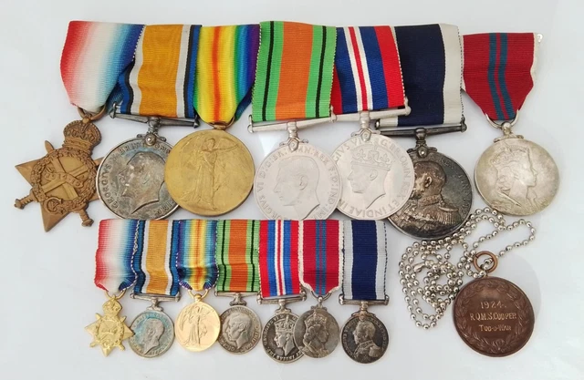 BRITISH ROYAL NAVY WW1 WW2 LSGC Group 7 Medals SPO S G Cooper HMS ...