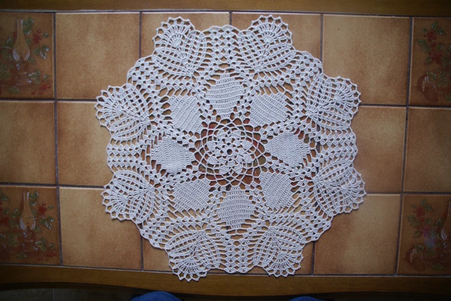 NAPPERON AU CROCHET Realiser A La Main Diametre 49Cm Coloris Blanc EUR ...