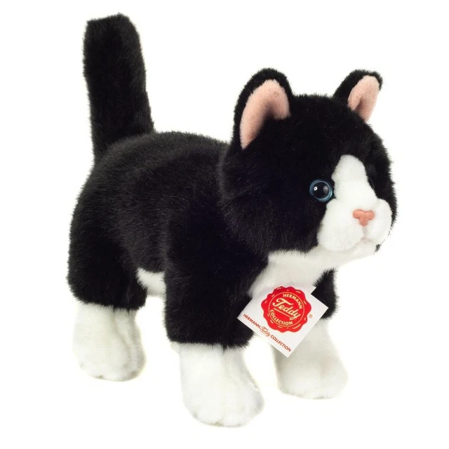 Kuscheltier Katze Schwarz Wei