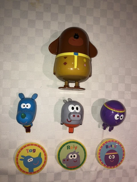 CBEEBIES HEY DUGGEE Figures x 4 - Duggee, Roly, Betty & Tag + plastic ...