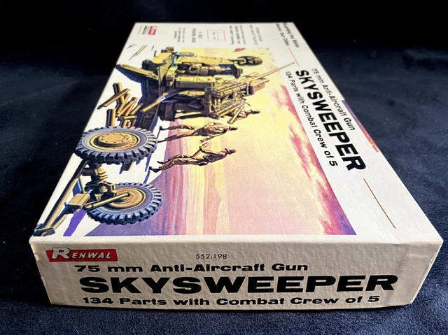 1971 RENWAL 1/32 Scale 75mm Anti-Aircraft Gun SKYSWEEPER Kit, #552 ...