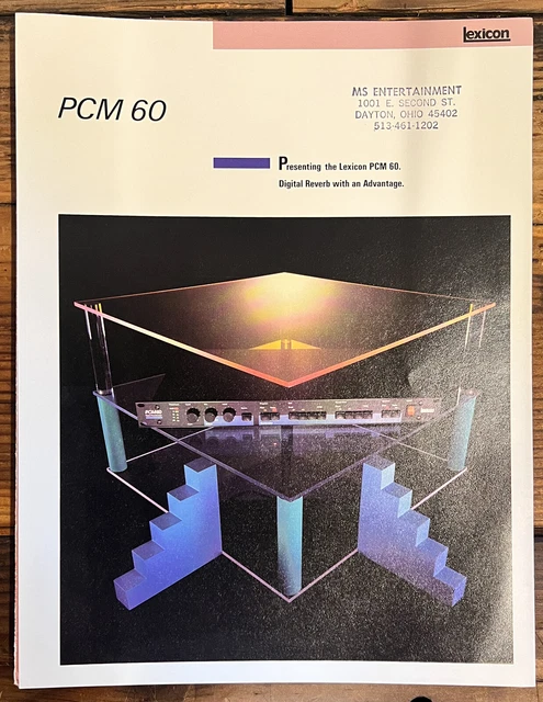 LEXICON PCM60 PCM 60 Digital Reverb Dealer Brochure *Orig* EUR 14,34 ...