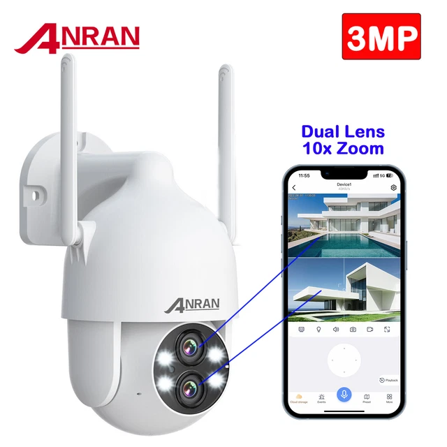 ANRAN HOME SECURITY Camera System Wireless Pan/Tilt CCTV IP 2Way Audio ...