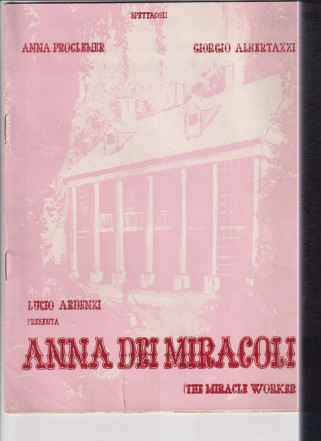 TEATRO ANNA DEI Miracoli Presentazione Libretto Anna Proclemer - G ...