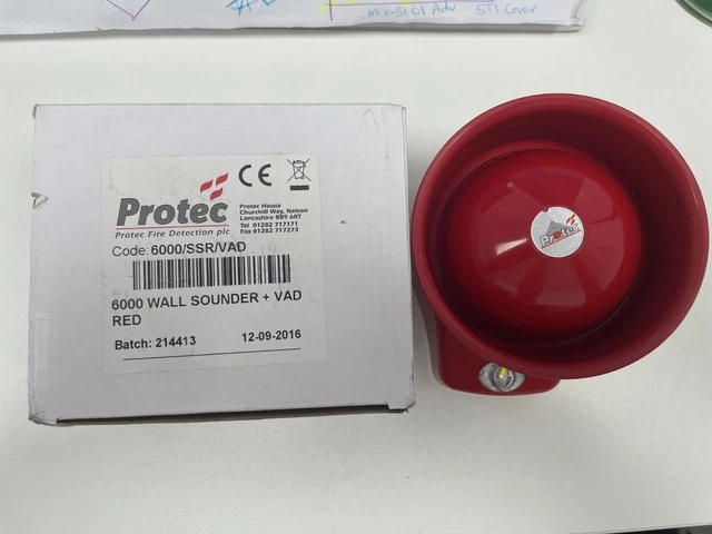 PROTEC FIRE 6000 Wall Sounder and VAD Red £60.00 - PicClick UK