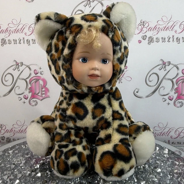 ANNE GEDDES LEOPARD-PRINT Plush Baby Doll in Tan & Black Costume ...